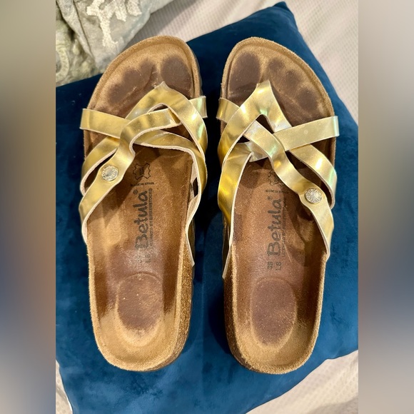 Betula By Birkenstock | Shoes | Betula By Birkenstock Gold Sandals Sz ...
